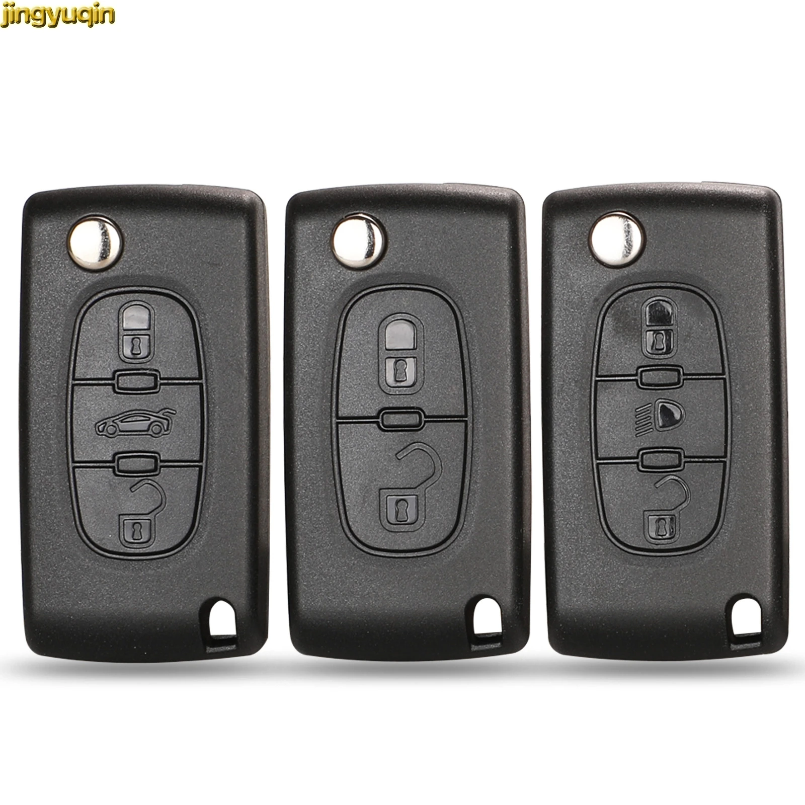 jingyuqin-Car-Shell-Key-HU83-CE0536-523-para-Peugeot-107-207-307-407 ...