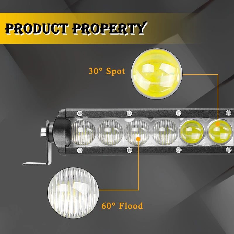 Slim Straight LED Light Bar - Single Row - Light Bars Ireland