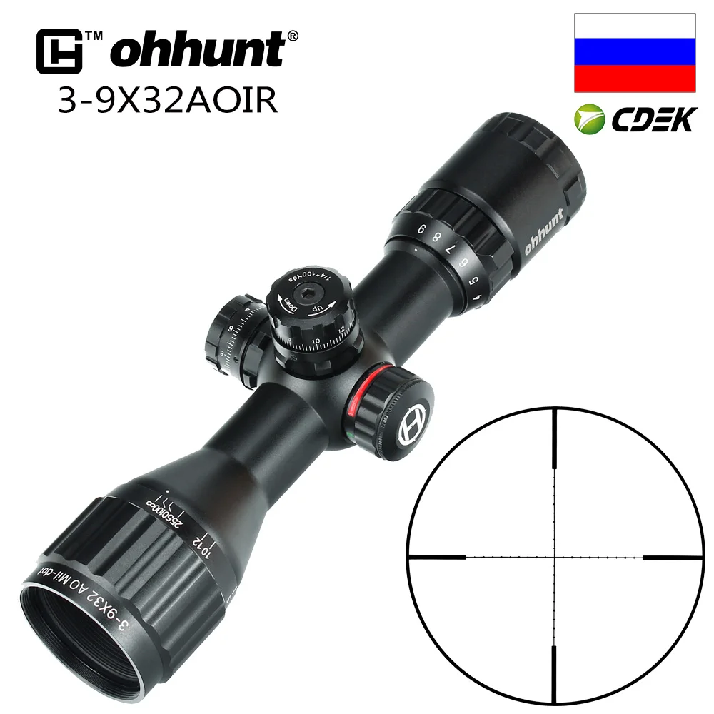 ohhunt Hunting Optics 3 9x32 AO Compact 1/2 Half Mil Dot Reticle ...