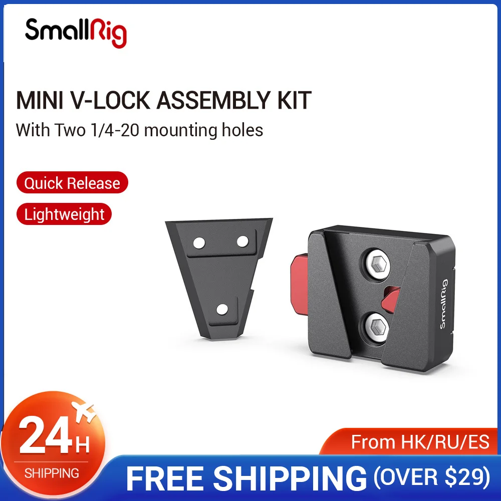 SmallRig Mini V Lock Assembly Kit Featuring Two 1/4 20 mounting holes ...