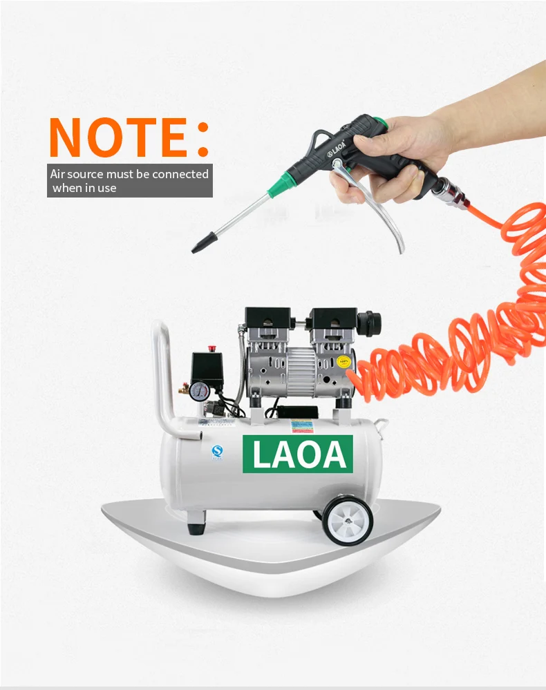 Couleur plein 4 nez LAOA – pistolet de soufflage pneumatique en alliage d'aluminium, buse de ...
