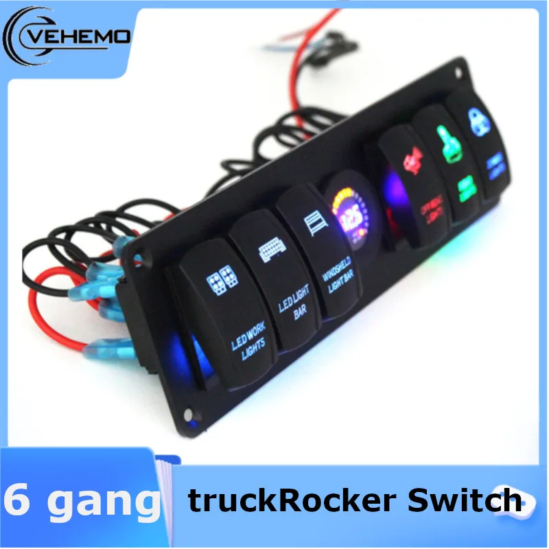 Universal-Car-Switch-Control-Boat-Truck-Voltmeter-12V-24V-6-Gang ...