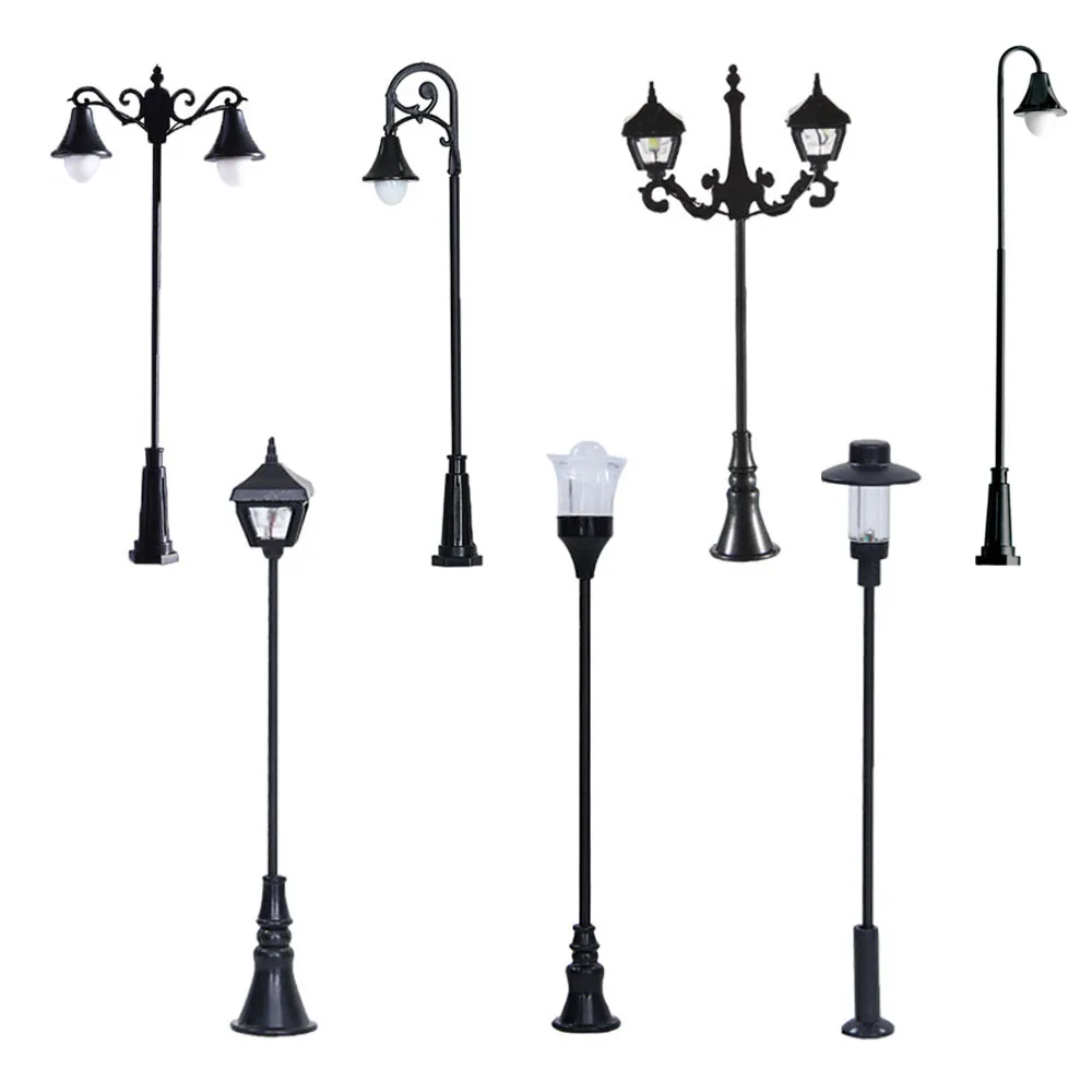 5Pcs 1:75/1:100/1:150 Scale Model Street Light Led Garden Landscape ...