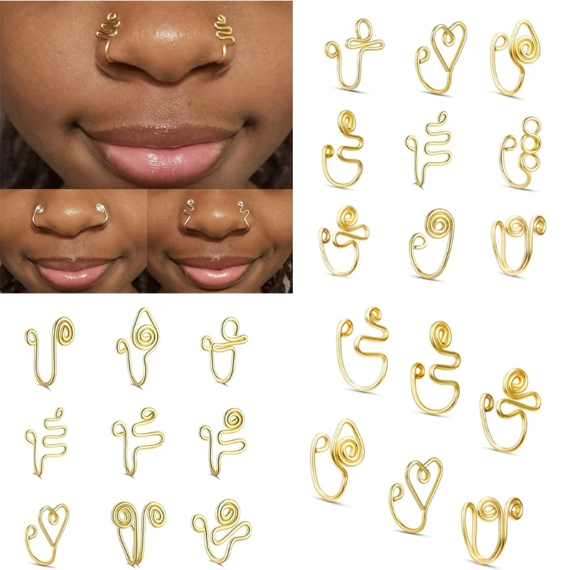 Faux anneaux de nez à Clip, Faux Piercing, bijoux, fausse lèvre ...