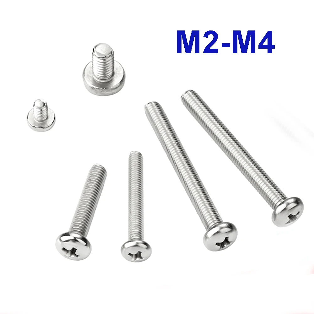 VIS,M3-3mm--Vis à tête cylindrique Phillips en acier plaqué Nickel, 100 ...
