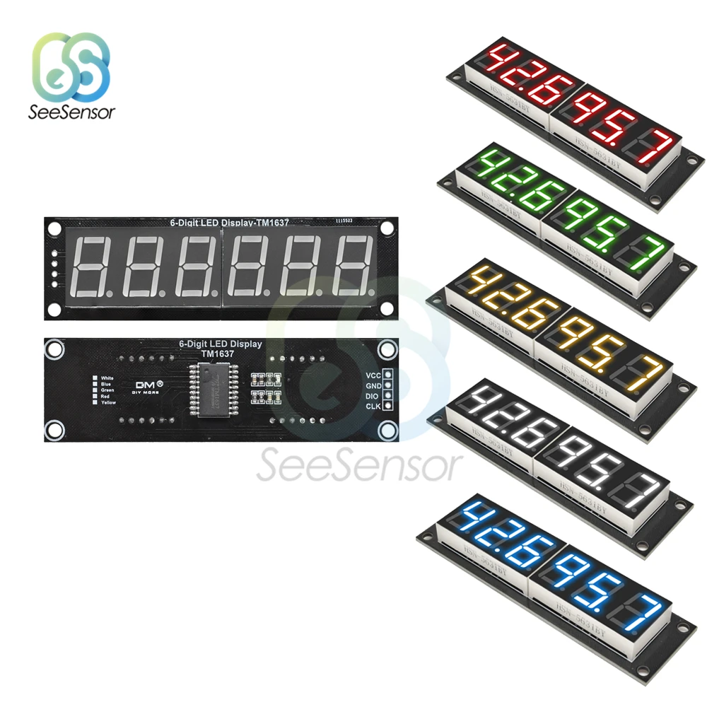 Generic 0.56 Inch Tm1637 6-Digit 7-Segment Led Digital Tube Display ...