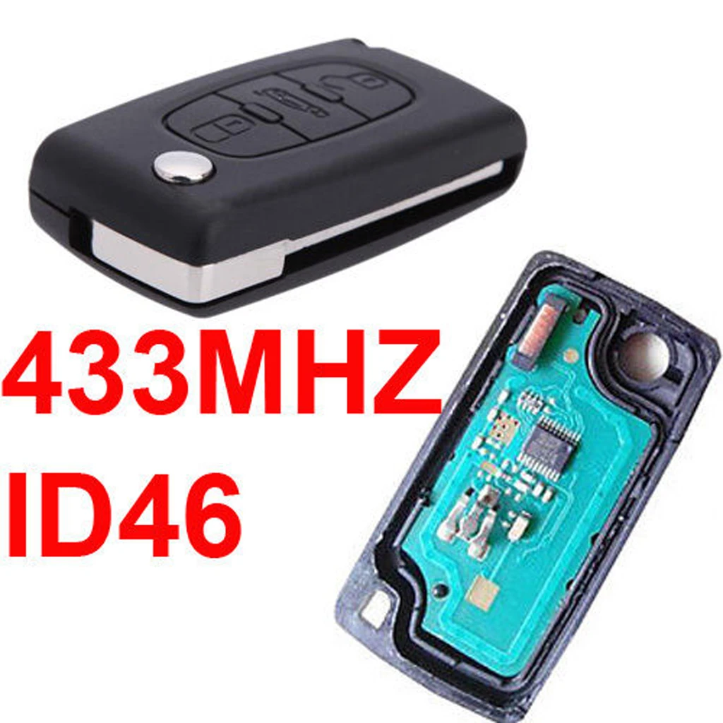 Car Remote Keyless Entry Key Fob Case 433MHz For PEUGEOT 207 307 CC 308 ...