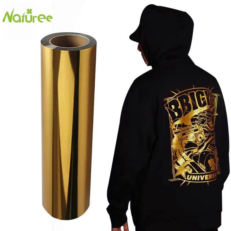25cm*1m Gold Color Color Metallic Heat Transfer Vinyl Metal PET Press ...