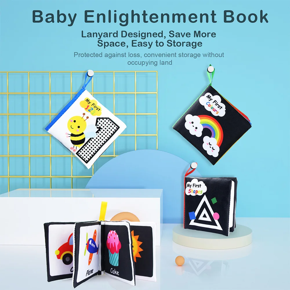4 Styles Baby Mini Cloth Books Shape Color Cognitive Soft Book With ...