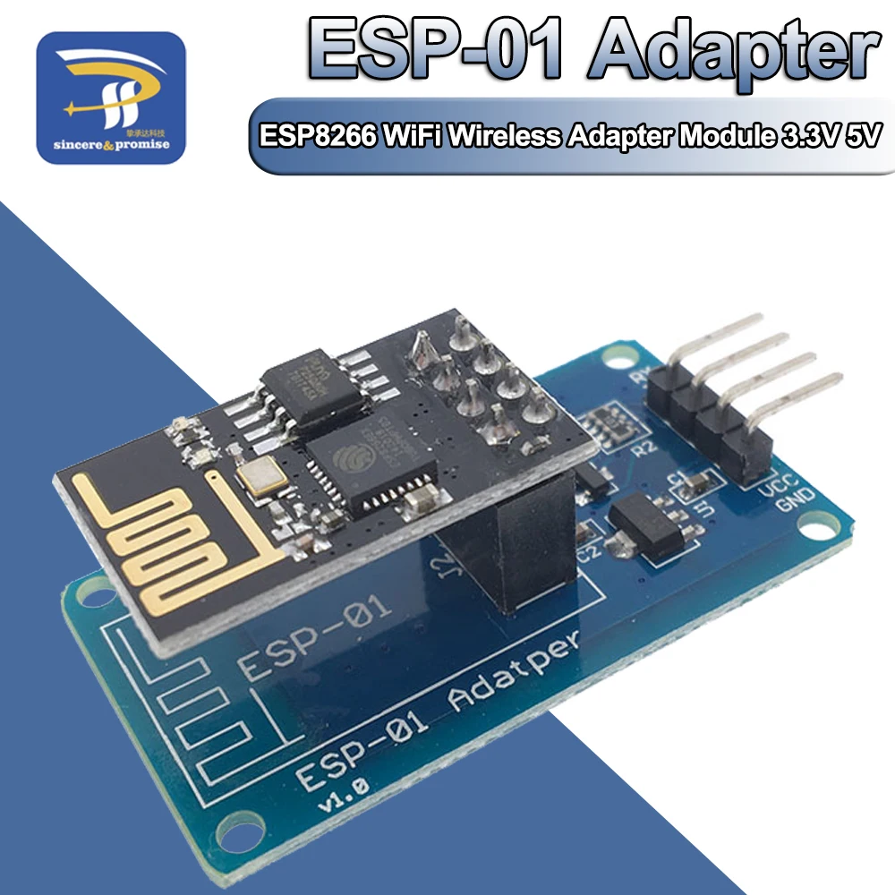 Módulo adaptador inalámbrico ESP8266 ESP 01, serie WiFi, 3,3 V, 5V, Esp01, adaptadores PCB ...