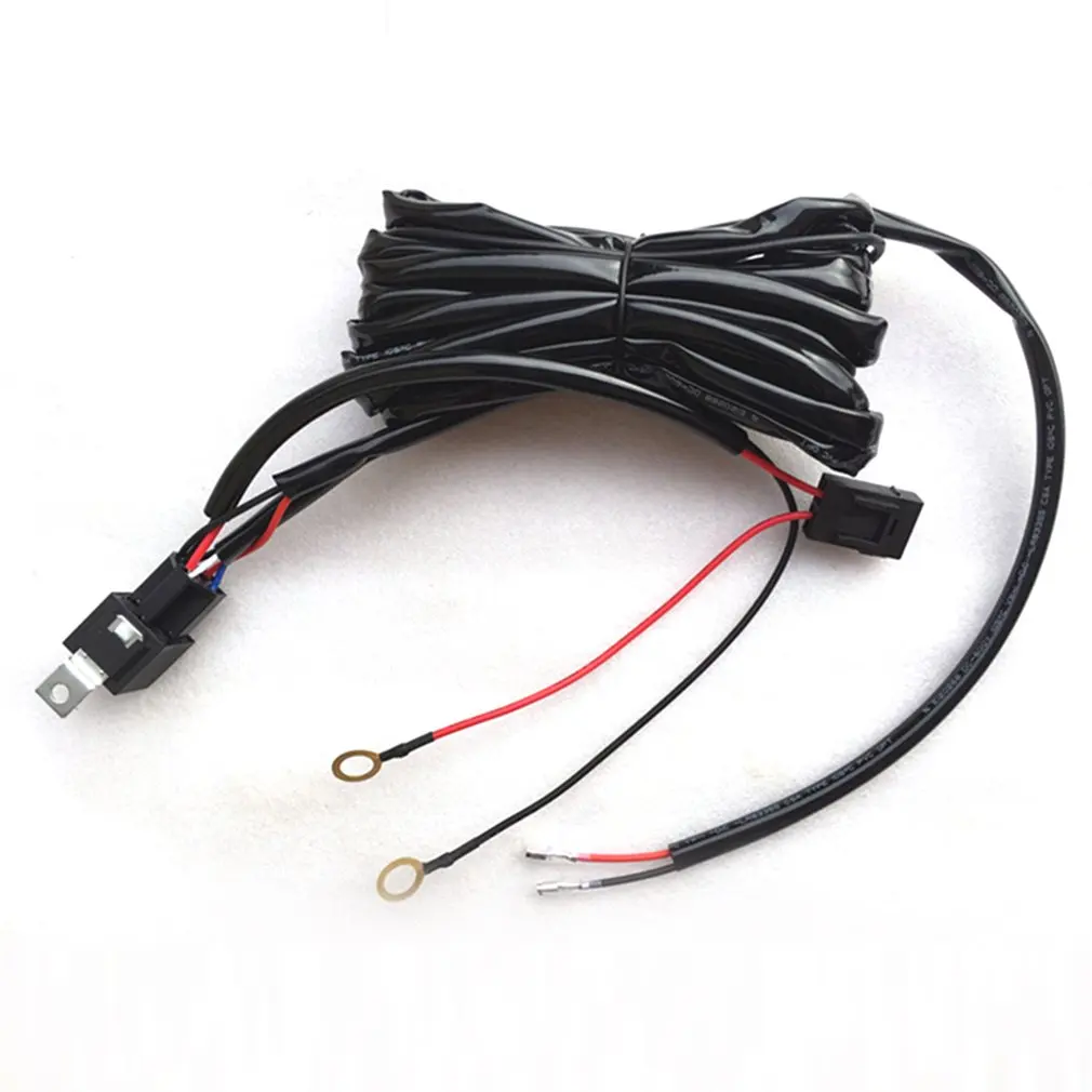 Universal 12V 40A Car Fog Light Wiring Harness Kit Loom For LED Work ...