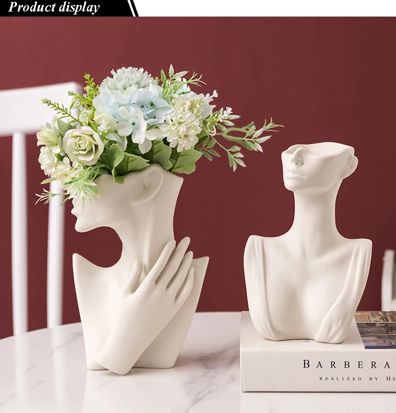 Human Body Vase Female Body Resin Art Sculpture Vase Flower Planter Pot ...