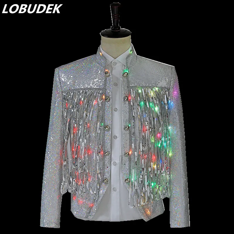 Stage Show Jackets Men | Jacket Men Singer Stage | Sequin Jacket Men ...