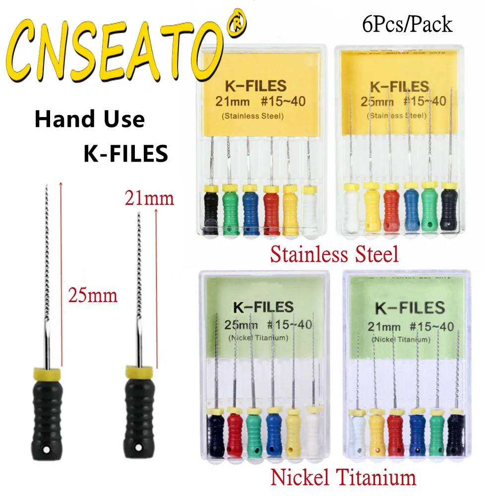 6Pcs-Dental-K-Files-Niti-Hand-Use-Stainless-Steel-Endo-Root-Canal-File ...