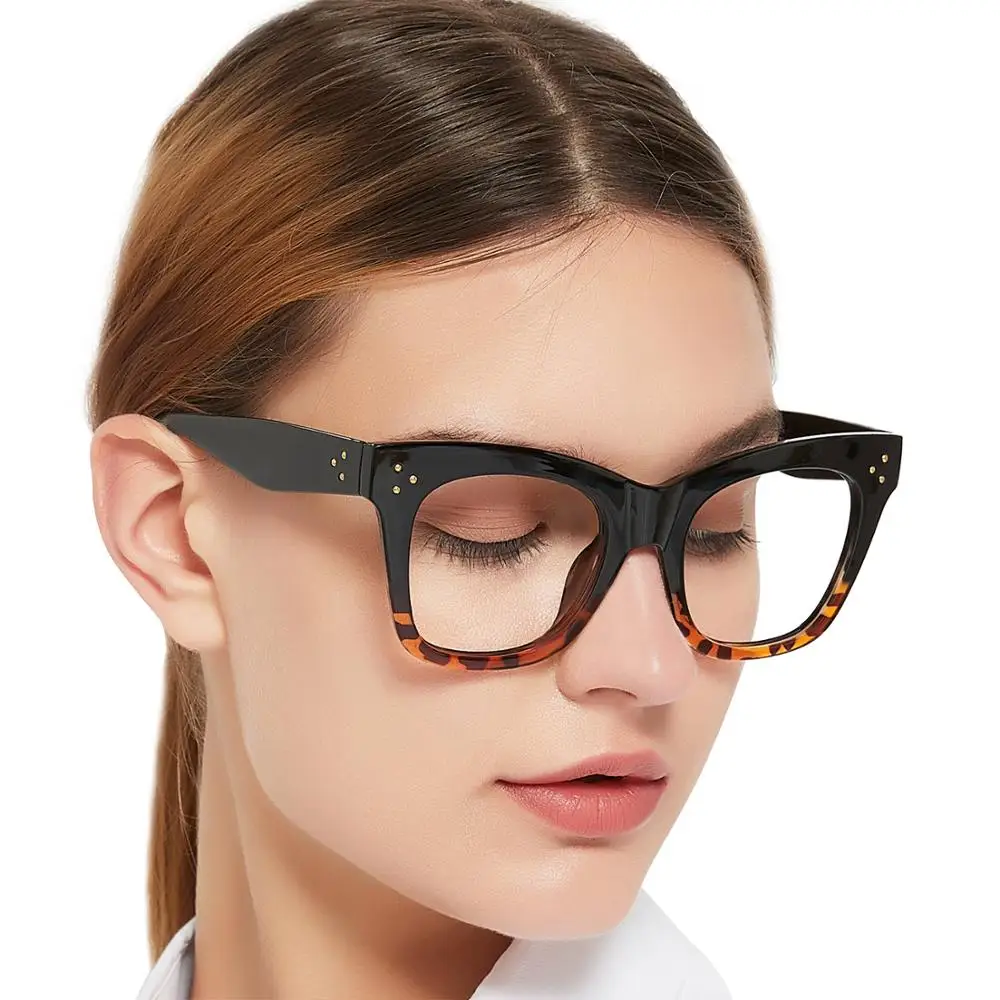 OCCI CHIAR Oversized Reading Glasses Women Fashion Large Frame Cat Eye ...