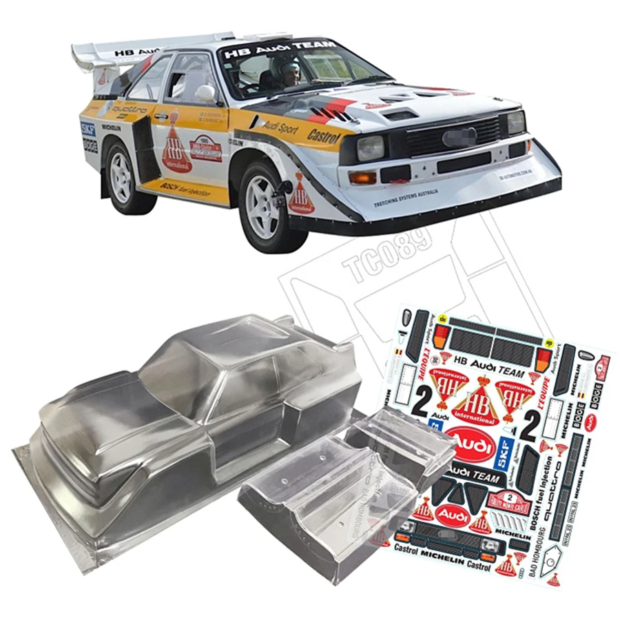 Hobby Toys Audi Quattro S1 Model Rally Clear Body Shell For 1/10 Scale ...