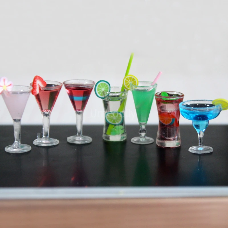 1/12 Miniature Dollhouse Cocktail Mini Wine Cup Doll Food Drinks Play ...