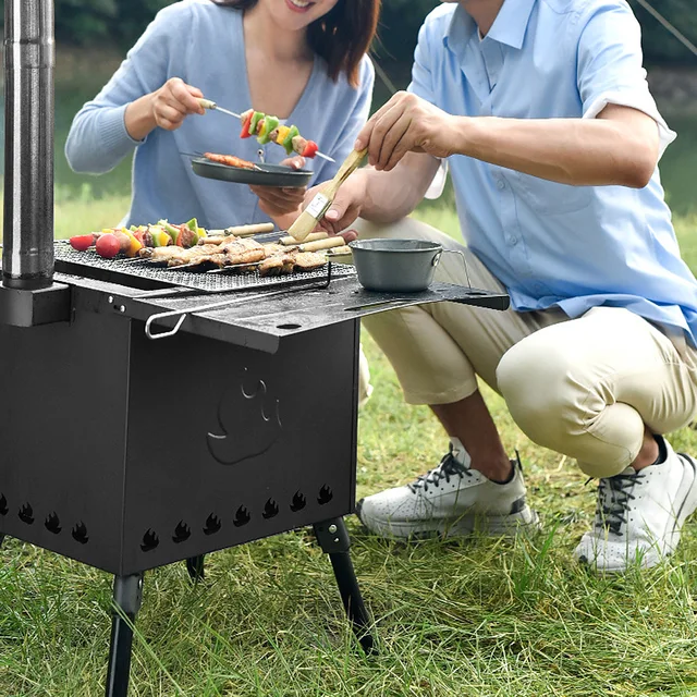 Tent Stove with Chimney Pipe - Camping Stoves - Wood Burners - Camping ...