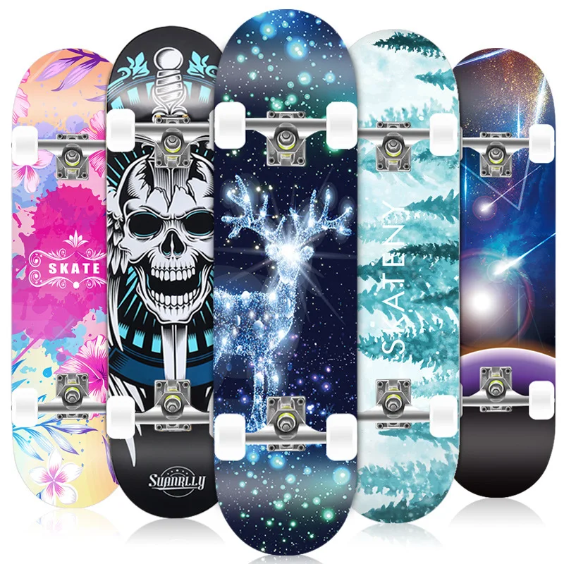 Thermal Transfer Professional Double Tilt Four-wheel Skateboard ...
