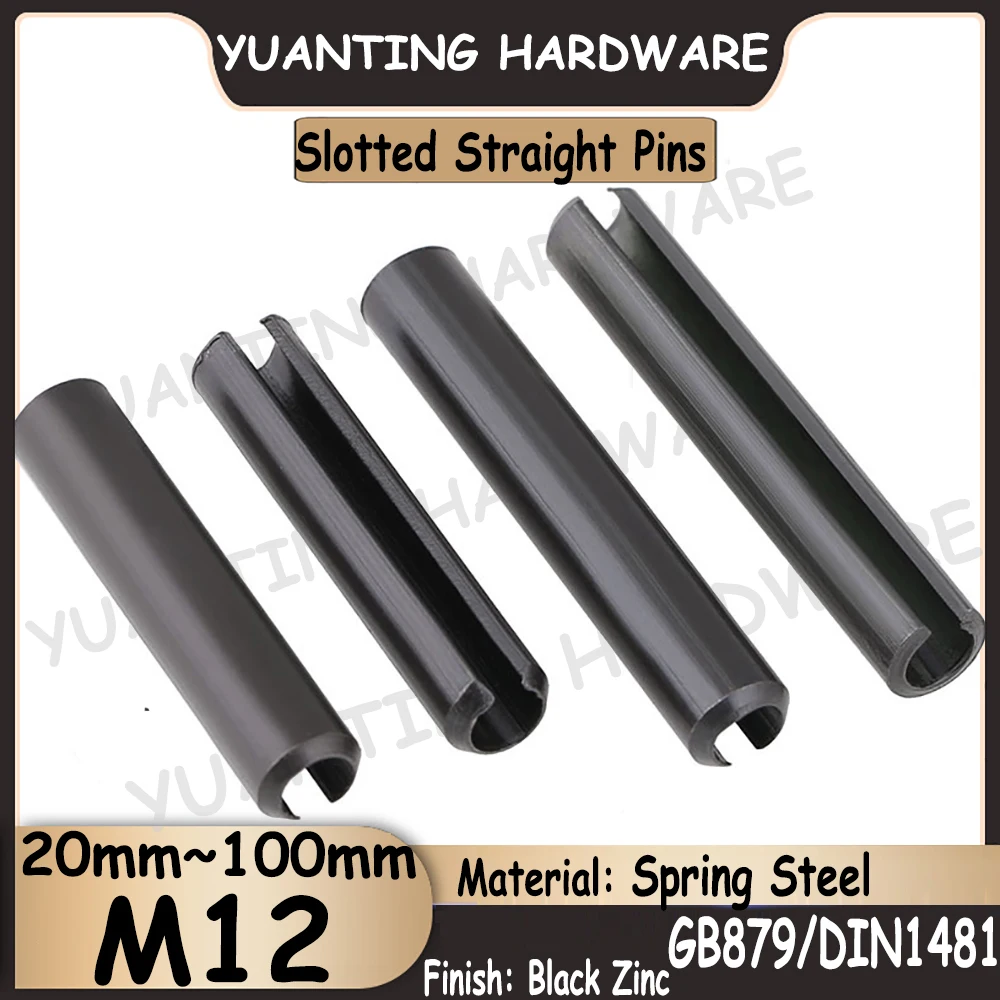 1~2Pcs M12x20mm~100mm GB879 DIN1481 Black Zinc Plated Spring Type ...