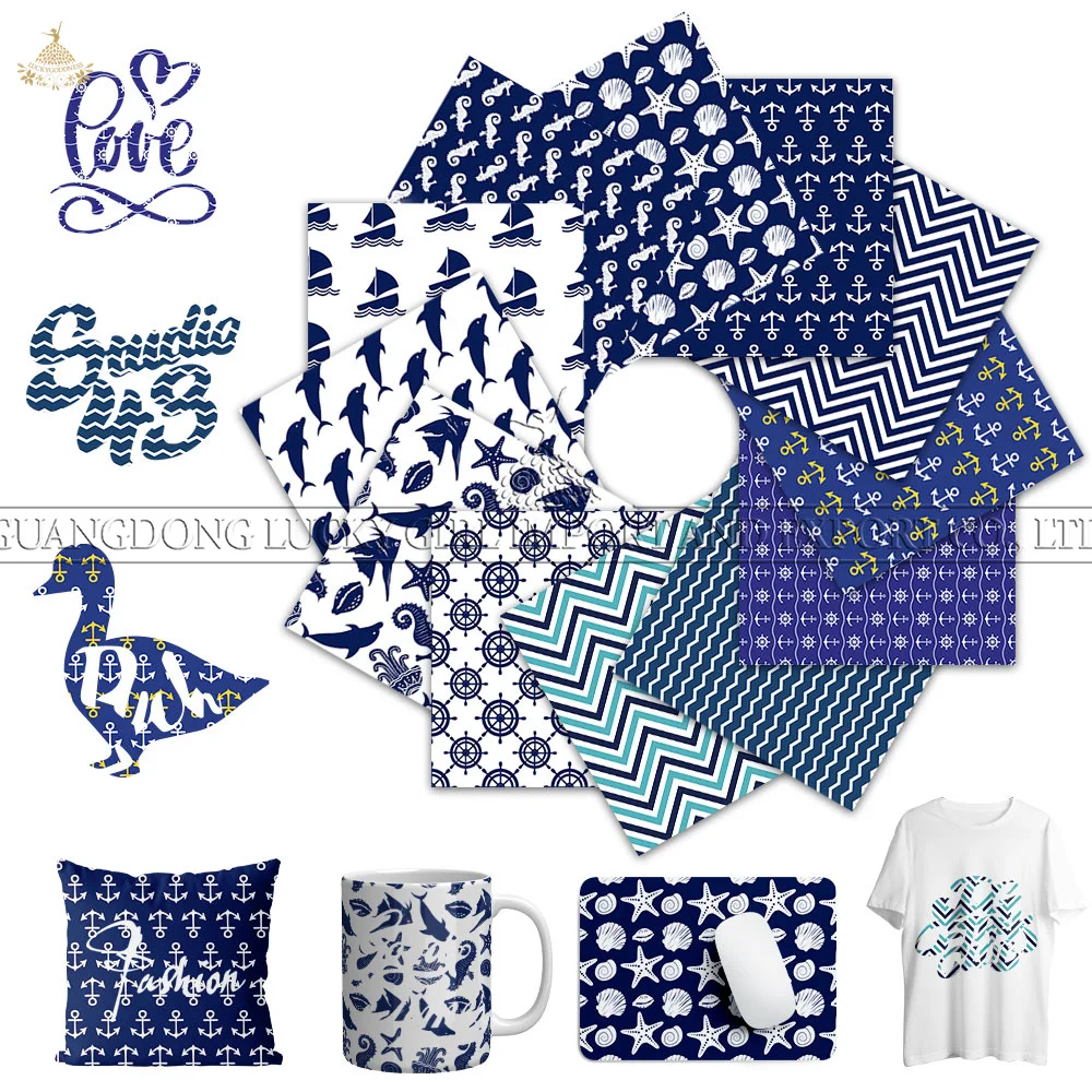 Lucky Goddness Blue Infusible Transfer Ink Sheet 12x12 IN Ocean ...