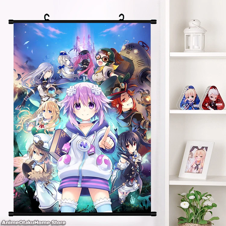 Anime Hyperdimension Neptunia Neptune Noire Nepgear Cosplay Wall Scroll ...