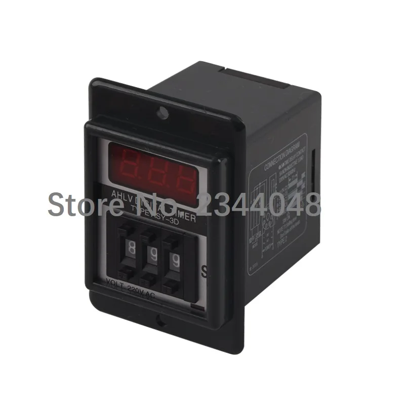 Équipements professionnels Relais ASY-3D 1-999s AC 220V Power On Delay Timer Digital Time Relay ...