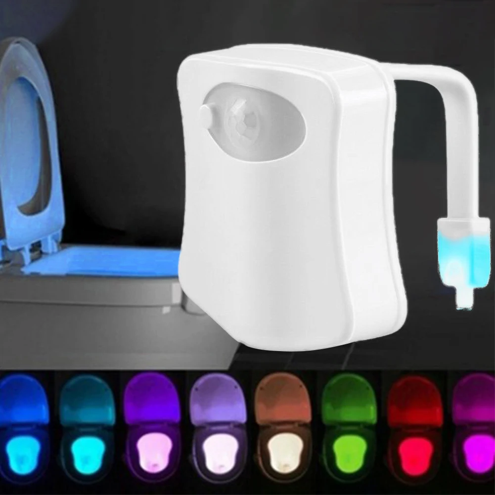 LED Toilet Seat Night Light Induction Lamp Smart Motion Sensor WC Lamp ...
