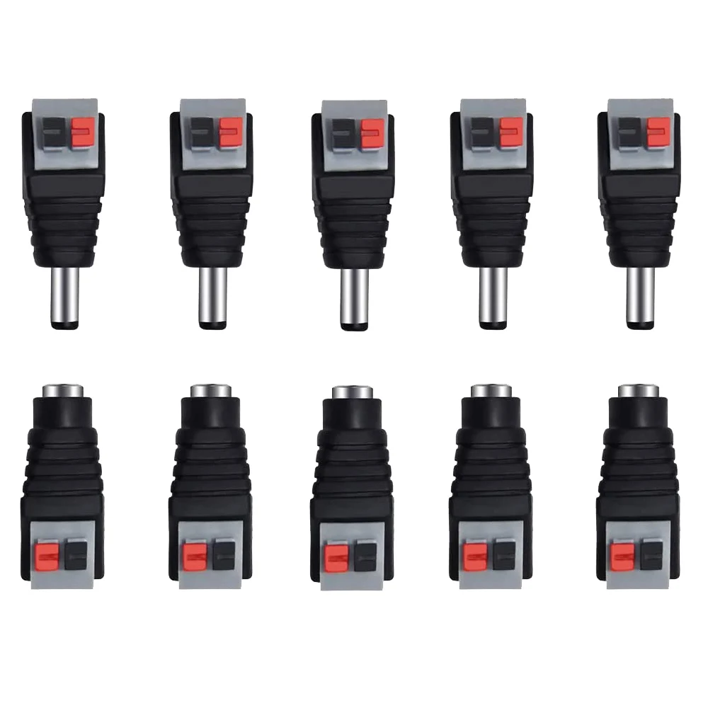 Push Button DC Connector Power Jack Plug Adapter 12V Male Female 2.1mm ...