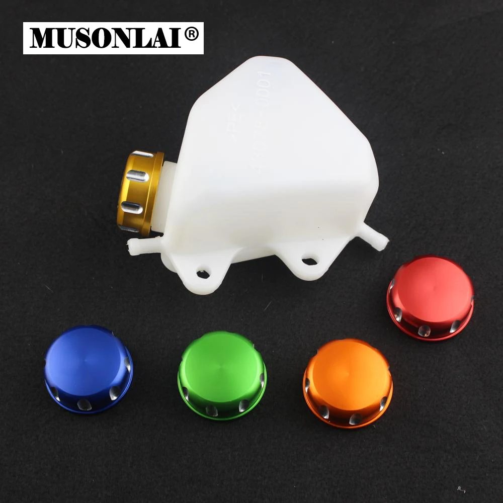 Motorcycle Water Coolant Reservoir Tank Radiator CNC Caps Water Storage ...