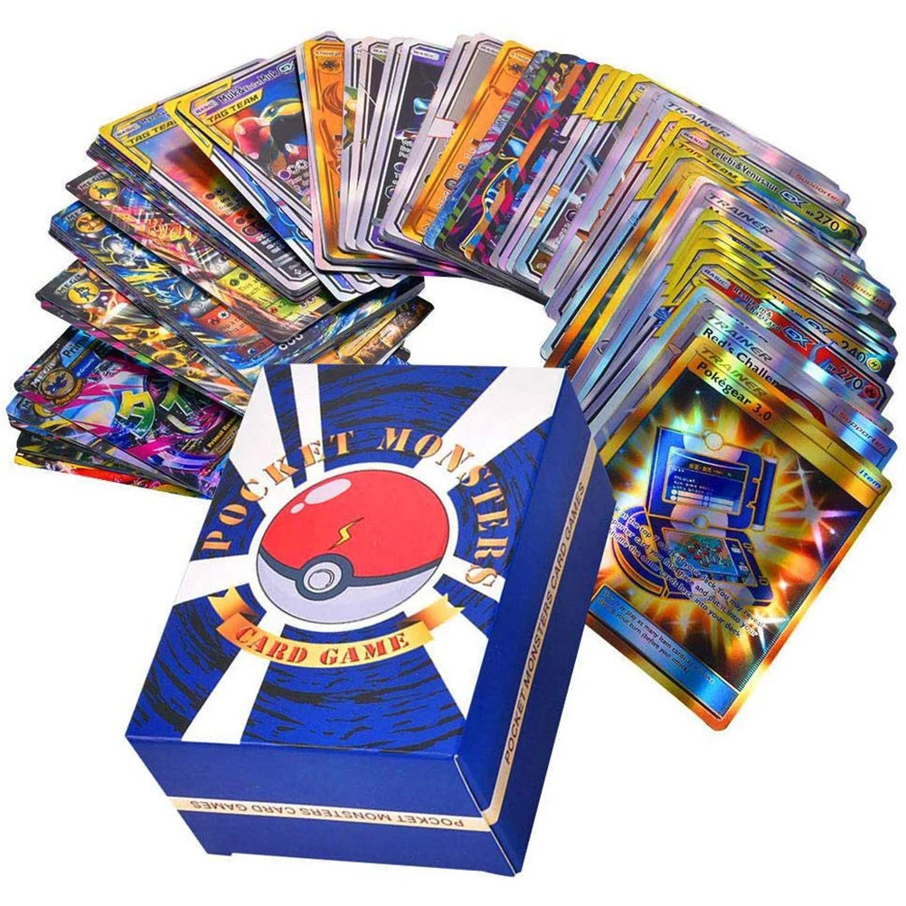 120pcs Shiny Pokemon Trading Cards Kids Game Cards Education Toy Table ...