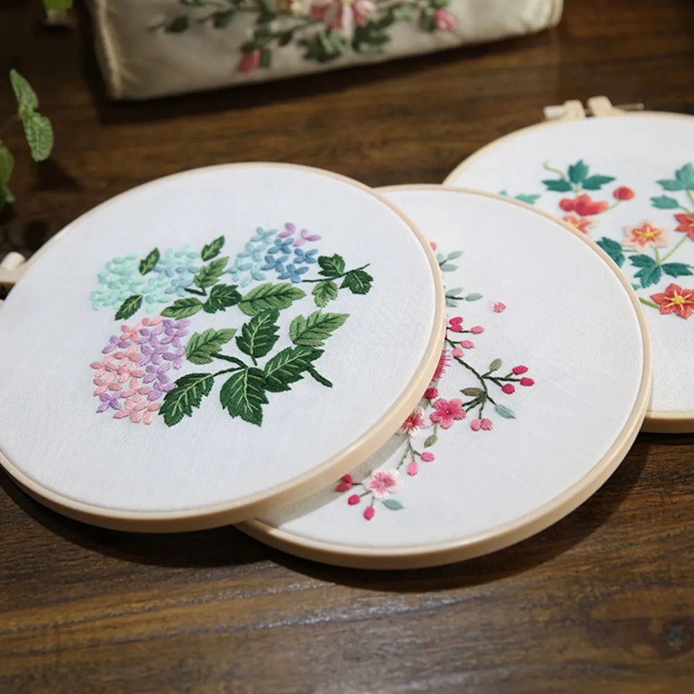 Floral Unfinished Beginner Hand stitched Embroidery Kit Printed ...