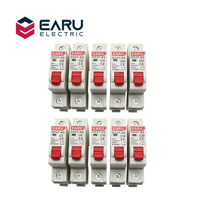 1p Ac Mcb Dz47-63 C Type 230/400v~ 50hz/60hz Mini Circuit Breaker 3a 6a 10a 16a 20a 25a 32a 40a ...