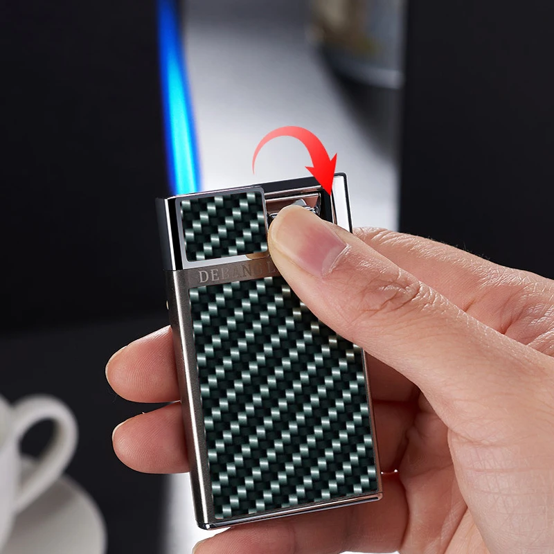 Luxury Ultrathin Metal Torch Gas Lighters Creative Windproof Cigar ...