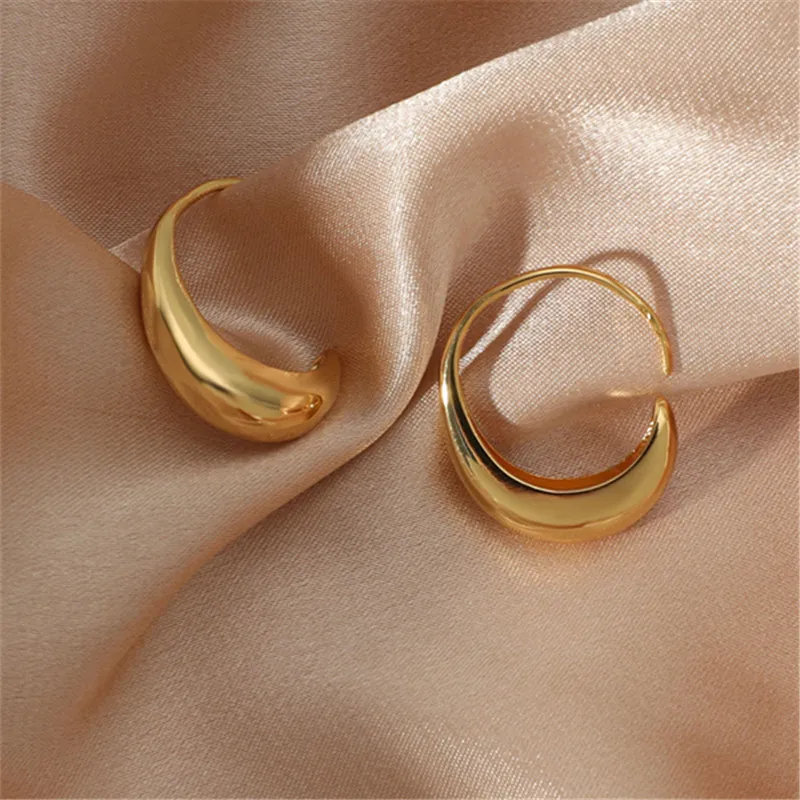 Geometric Gold Hoop Earrings Earrings Circle Gold Gold Hoop Minimal Earring Hoop Earrings Aliexpress
