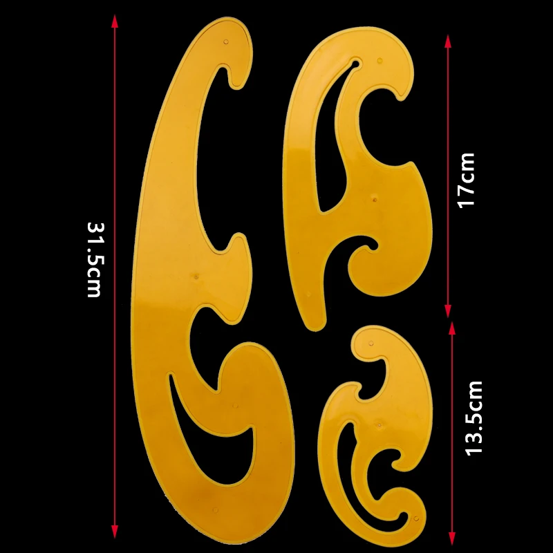 3pcs Set Plastic French Curve Ruler Multi Cloud Shape Drawing Tool ...