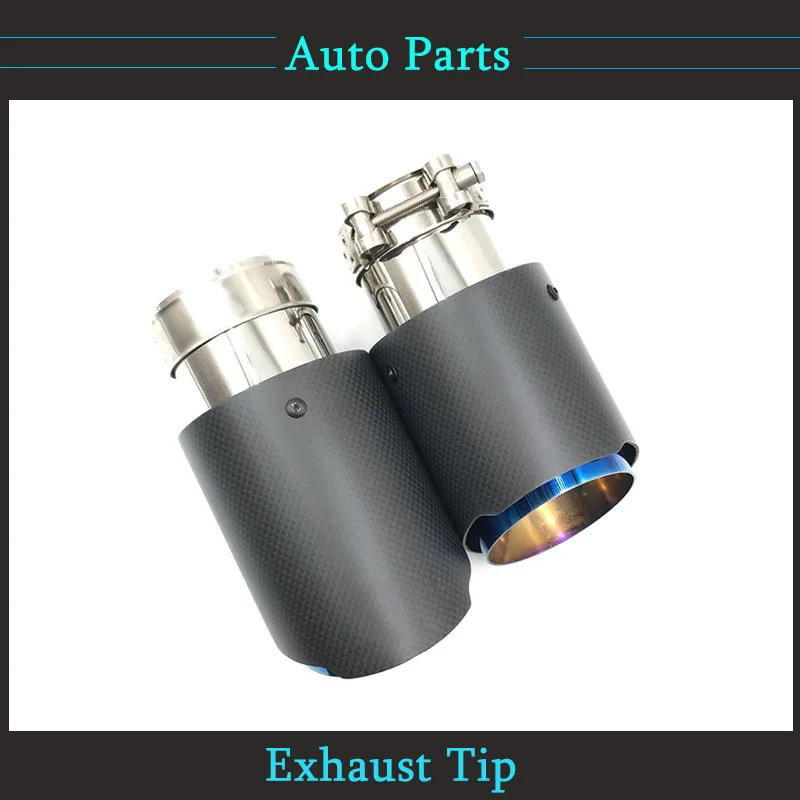 1Piece Matte Carbon Exhaust System Muffler Pipe Tip Straight Universal ...