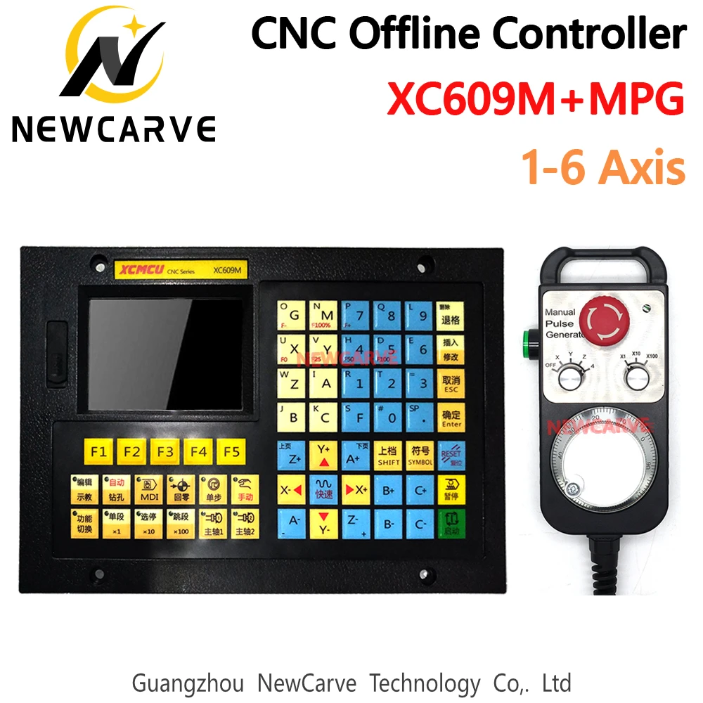 CNC 1Axis ~ 6Axis Linkage Controller XC609M Stand Alone Offline Control With Emergency Stop MPG ...