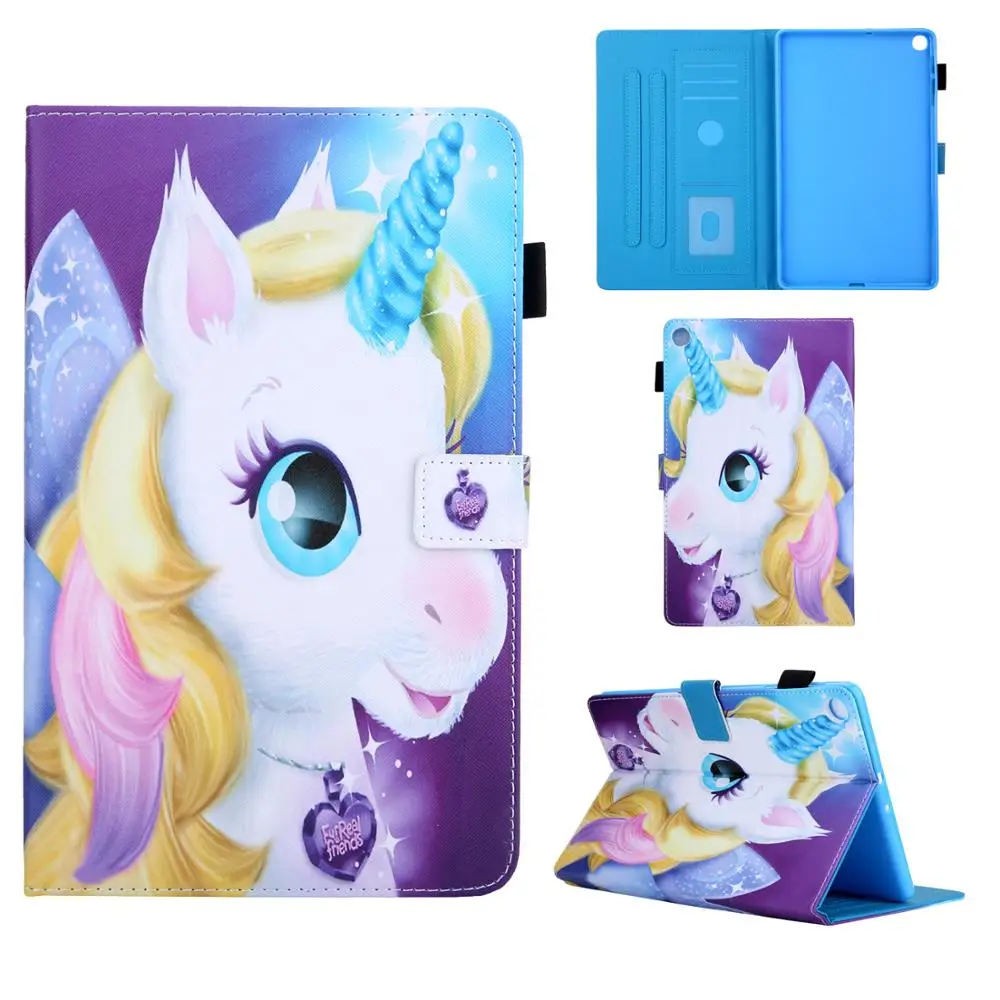 Açı Unicorn PU deri kapak Samsung Galaxy Tab için bir 10.1 2019 SM T510 ...