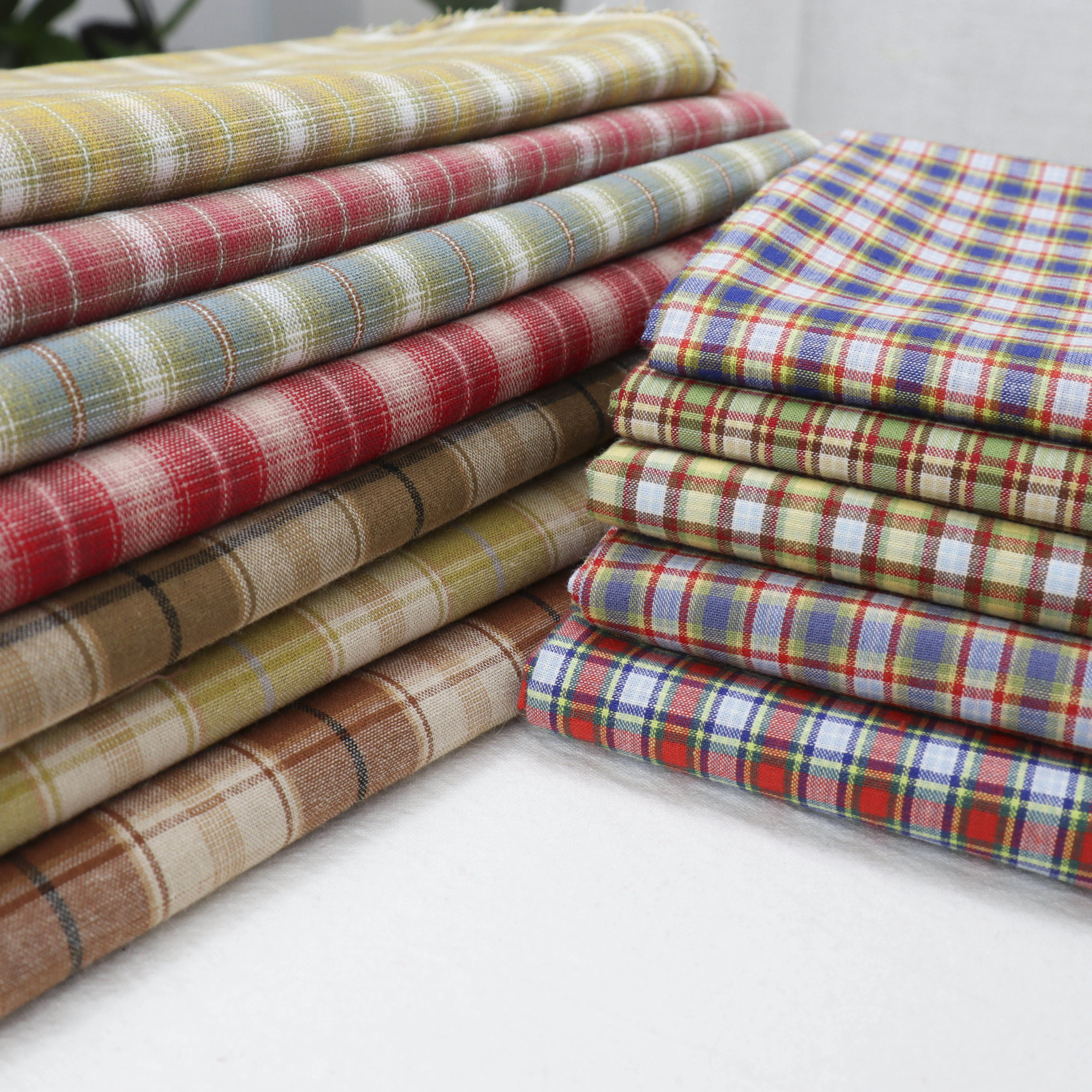 145x50cm-Retro-Yarn-Dye-Plaid-Cotton-Fabric-Yarn-Dyed-Making-Men-s-and ...