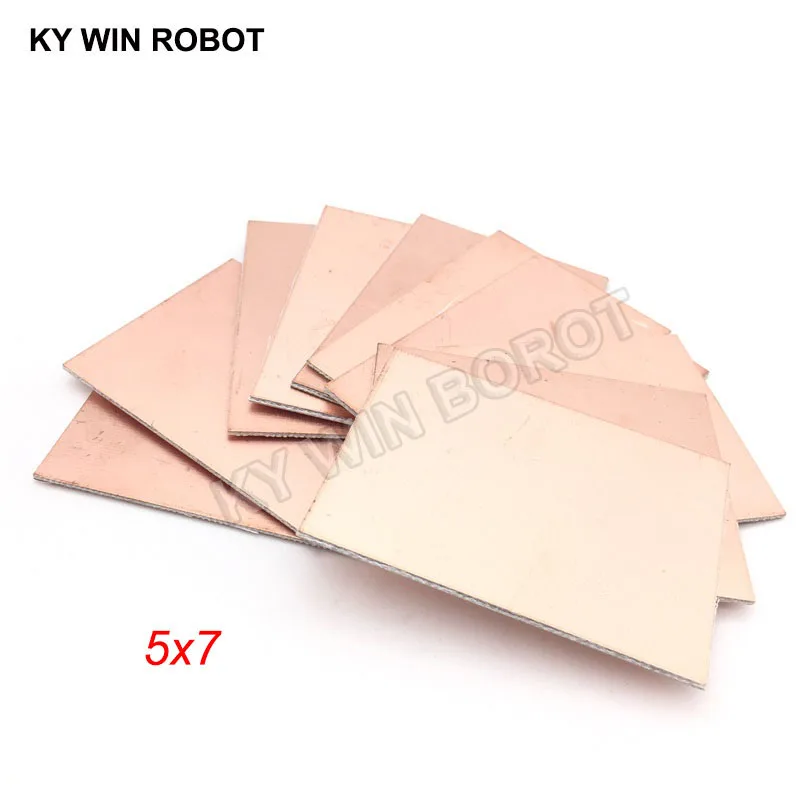 5 pcs FR4 PCB 5*7cm Double Side Copper Clad plate DIY PCB Kit Laminate ...