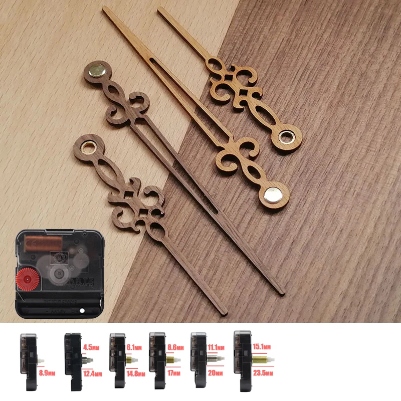 DIY Modern Design Clock Movement Sun Shaft with Wood Hands For 3D Wall ...