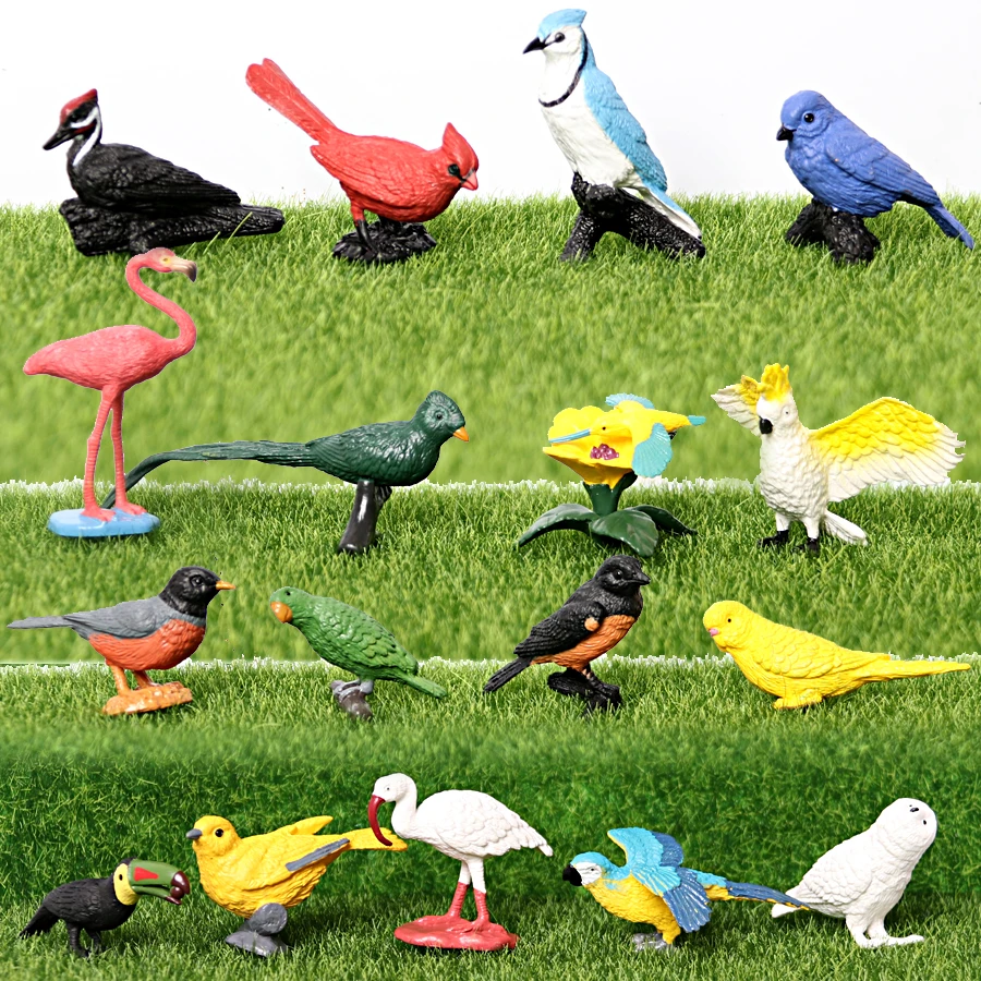 Simulation Hand Painted exotic birds Animal model Figures Figurine Toys ...