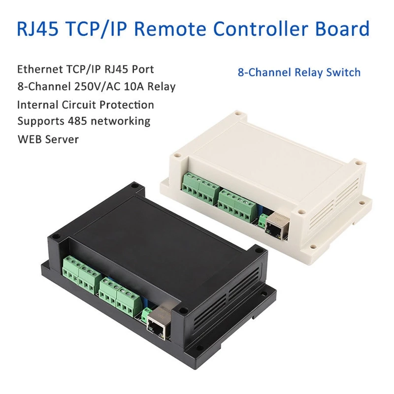 Ethernet Tcp Ip Rj45 порт пульт дистанционного управления плата 8 каналов РЕЛЕ интегрированный белый
