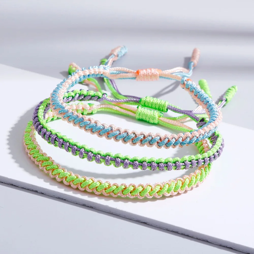Bracelet en corde tissée à la main pour femmes et hommes chaîne tressée ...