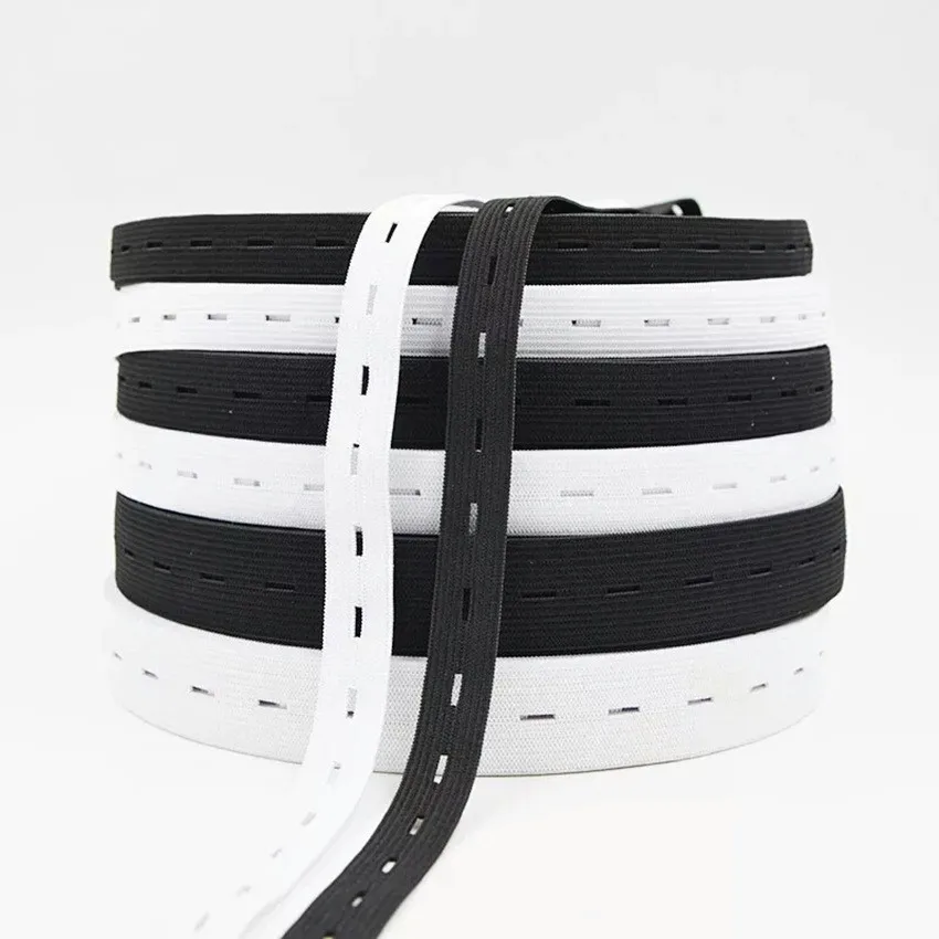 Elastic-Bands-15-20-25-30MM-White-Black-Nylon-Highest-with-Hole-Elastic ...