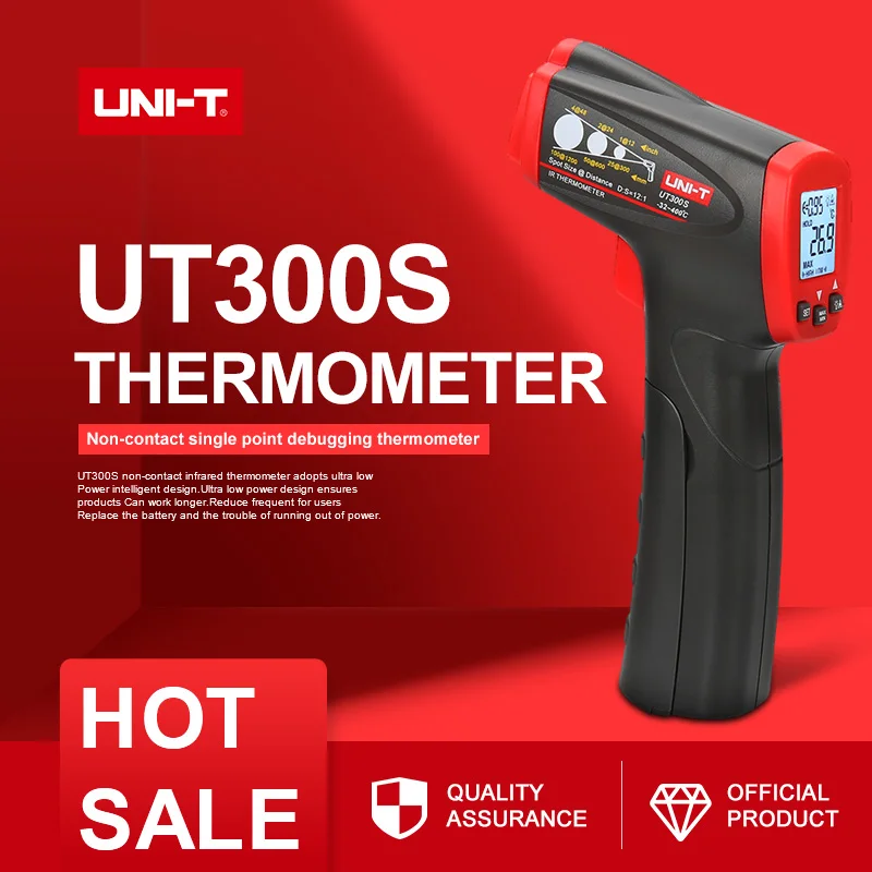 UNI T termómetro Digital infrarrojo UT300S, dispositivo de medición de ...