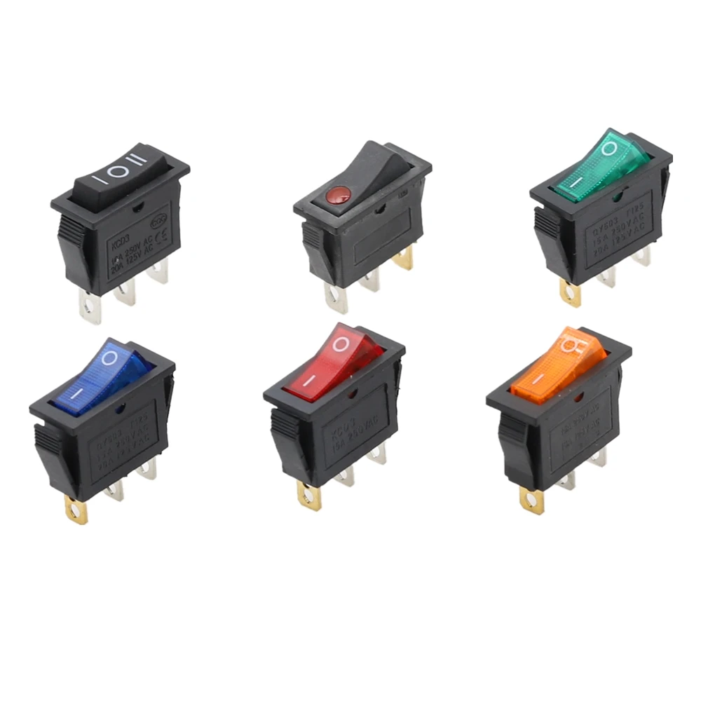 1pcs KCD3 Self-locking Rocker Switch ON-OFF 2 Position 3 Pin Electrical ...