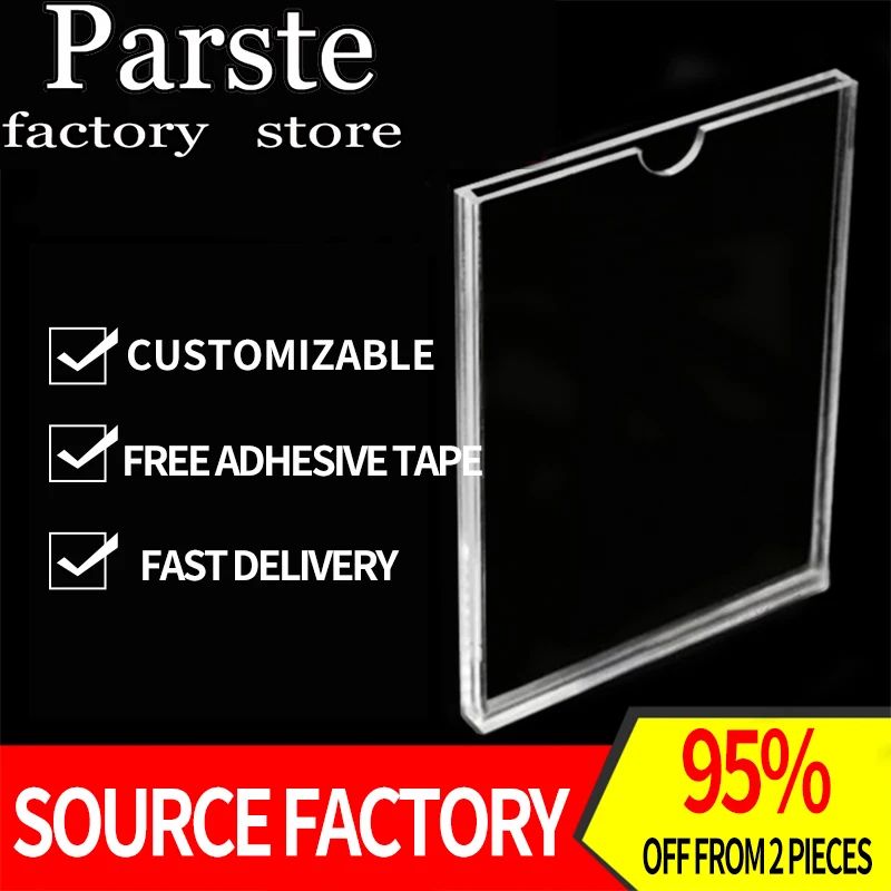 Acrylic-Card-Slot-A4-Box-Single-And-Double-Layer-Transparent-Slot-Label ...