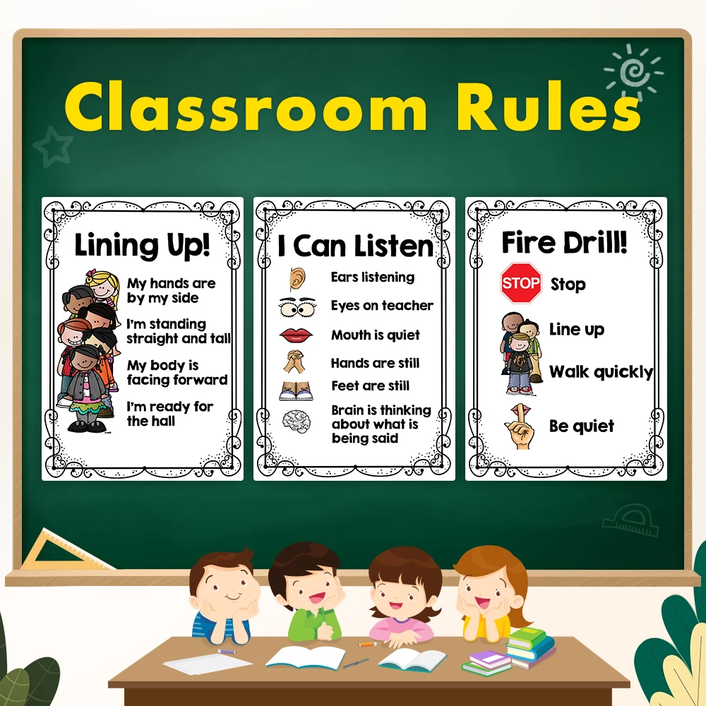 Classroom Rules Picture Cards